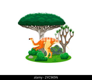 Probactrosaurus prehistoric dinosaur character. Isolated cartoon vector ...