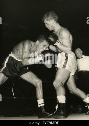 Italian professional boxer Mario Vecchiatto and Algerian Lahouari Godih ...