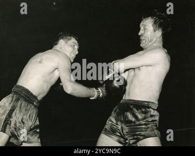 Italian professional boxer Emilio Marconi and French Seraphin Ferrer ...