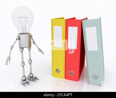 Light bulb figure with ring binders Stock Photo - Alamy