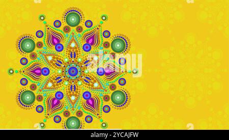 Diwali Indian mandala yellow background vector Stock Vector Image & Art ...
