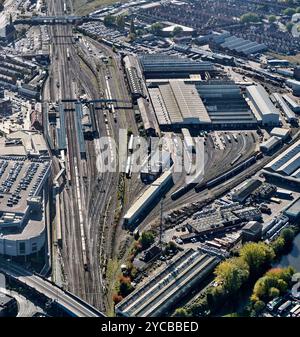 An aerial photograph of Doncaster railway station and Wabtec works ...