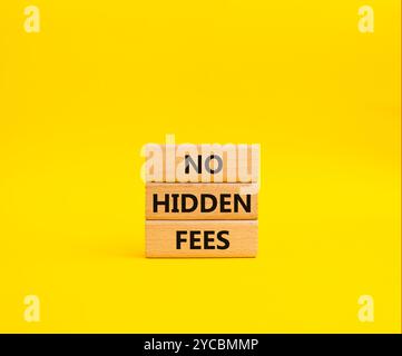 No hidden fees symbol. Concept word No hidden fees on wooden blocks ...