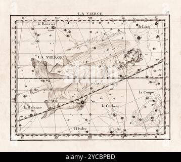 Vintage constellation illustration from the early 18th century. A ...