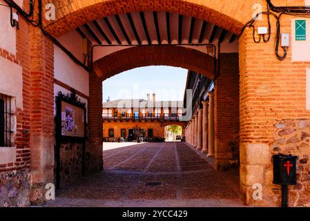 Entrance passageway. Main Square - Plaza Mayor. The square is made up ...