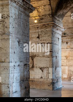 View hallways with details of arches of the Colosseum in Rome Italy ...