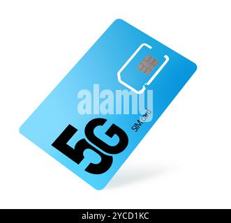 Light blue 5G SIM card isolated on white Stock Photo - Alamy