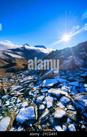 On the way to the Canavari Letey bivouac, Valle d'Aosta, Italy Stock ...