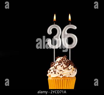 Burning birthday candles number 36 Stock Photo - Alamy
