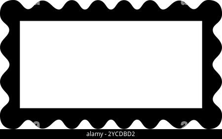 Wavy border frame. Rectangle scallop edge box. Square vector shapes ...