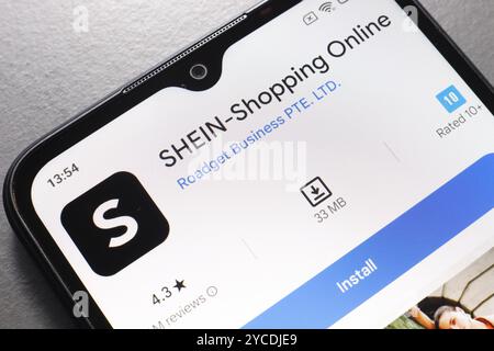 In this photo illustration, a Shein logo seen displayed on a computer ...