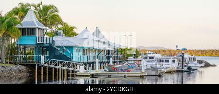 Houseboats and commercial vessels in marina at Carlo Point, Tin Can Bay ...