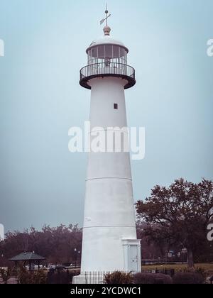 The landmark historic Biloxi Lighthouse at Biloxi, Mississippi Stock ...