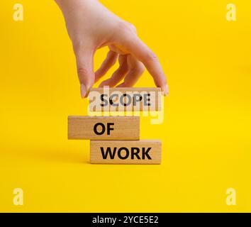 Scope of Work symbol. Concept words Scope of Work on wooden blocks ...