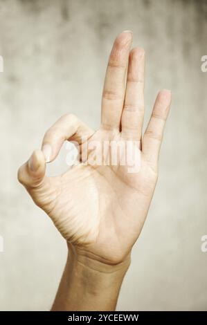 Hand Sign performing symbol language Stock Photo - Alamy