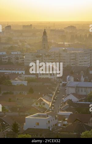 Oradea city viewed from above at sunset, Romania Stock Photo - Alamy