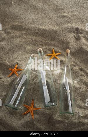 Collection center and sorting of messages in bottles Stock Photo - Alamy