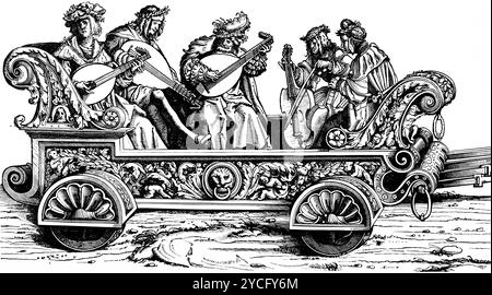 Festival wagon of a 16th century procession of triumph ordered by the ...