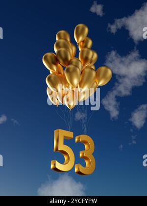 UAE's 53 National Day Celebration - Golden 53 in Desert Sand - 3D ...