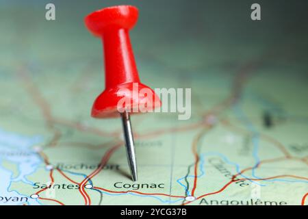Cognac, France on a road map Stock Photo - Alamy