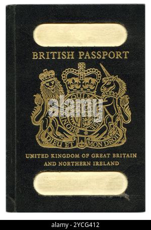 Old British Passport isolated on white background Stock Photo - Alamy