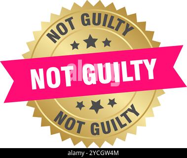 guilty round pink and gold label isolated on transparent background ...