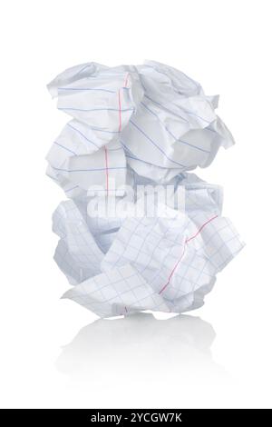 crumpled sheet of paper isolated on white background Stock Photo - Alamy