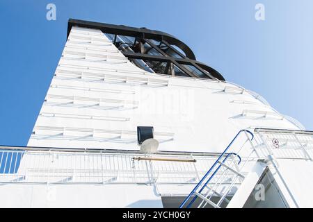 Big engine pipes on a big cruise ship Stock Photo - Alamy