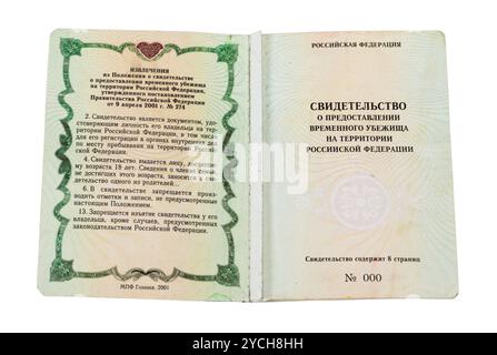 Certificate of temporary asylum in Russian Federation Stock Photo - Alamy