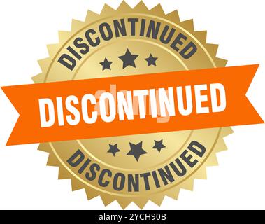 discontinued ribbon. discontinued round orange sign. discontinued Stock ...