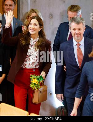Denmark's King Frederik X, center, Queen Mary, left, and Latvia's ...