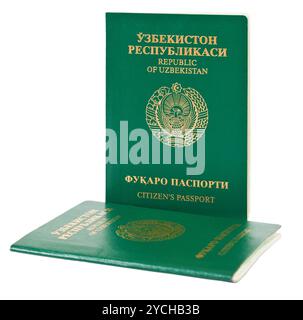 Uzbekistan passport isolated on white Stock Photo - Alamy