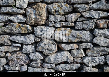 Limestone and flint wall seen at Rocamadour, Occitania, France Stock ...