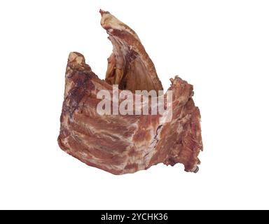 Isolated smoke dried meat ribs on white background Stock Photo - Alamy