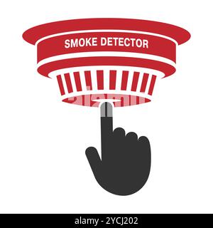 Test your smoke alarms. Smoke detector icon symbol. Fire alarm logo ...