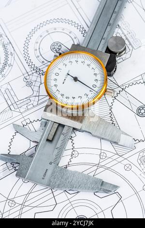 Metal vernier caliper Stock Photo - Alamy