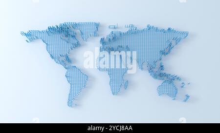 World map with blue lines Stock Photo - Alamy