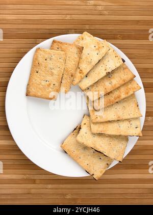 Plate with fortune cookies on yellow background, closeup. Chinese New ...