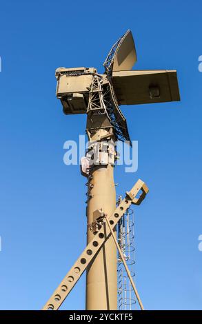 Military russian radar station against blue sky Stock Photo - Alamy