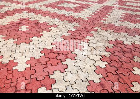 Red and grey paving tiles Stock Photo - Alamy