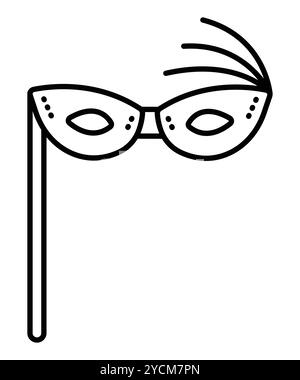 Party Carnival Mask Icon. Editable Bold Outline With Color Fill Design ...