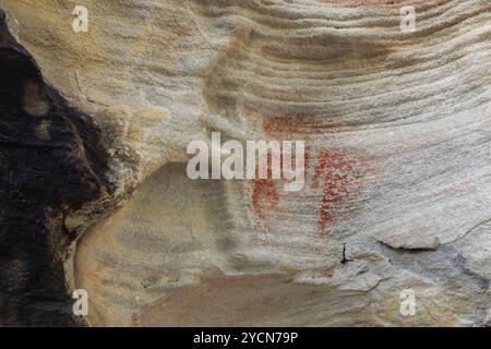 Prehistoric aboriginal hand print using red ochre Australia Stock Photo ...