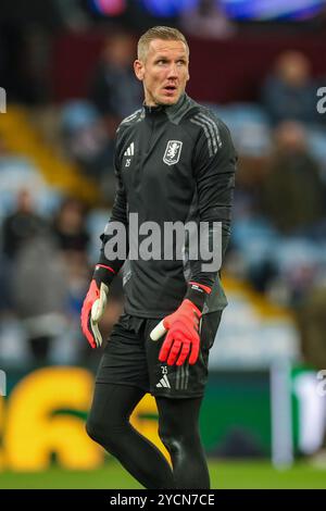 Aston Villa goalkeeper Robin Olsen celebrates after the Premier League ...