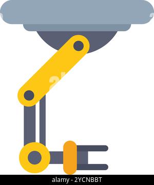 Industrial robotic arm lifting using claw gripper in a modern factory ...