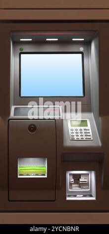 Money bank atm cashline machine empty for security protection sign ...
