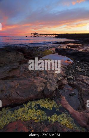Bass Point Cargo Loader Pier at Sunrise Stock Photo - Alamy