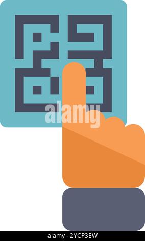 Hand is scanning a qr code with its index finger, symbolizing a quick ...