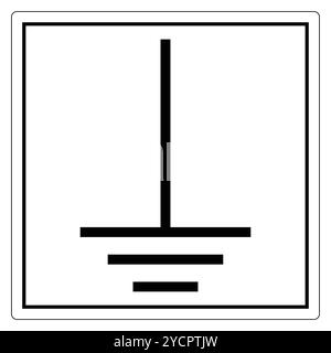 Simple illustration of a grounding symbol featuring a vertical line ...
