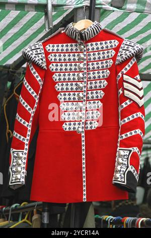 Redcoat (red coat) uniform jacket hanging on a tent Stock Photo - Alamy