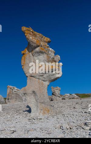 Limestone columns on the beach of Langhammar, Faroe Island, Gotland ...